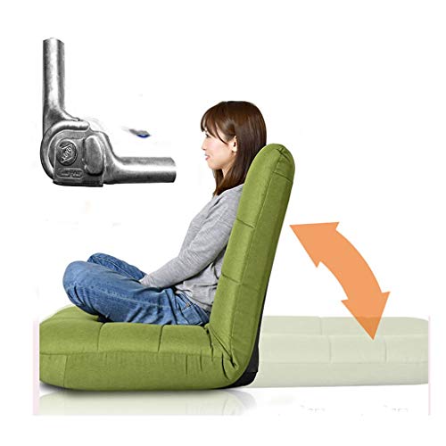 GYDJBD High Back Floor Gaming Chair, Linen Material Lazy Sofa Couch Bed, Softly Cushioned, Easily Folding for Teens Adults (Color : Green)