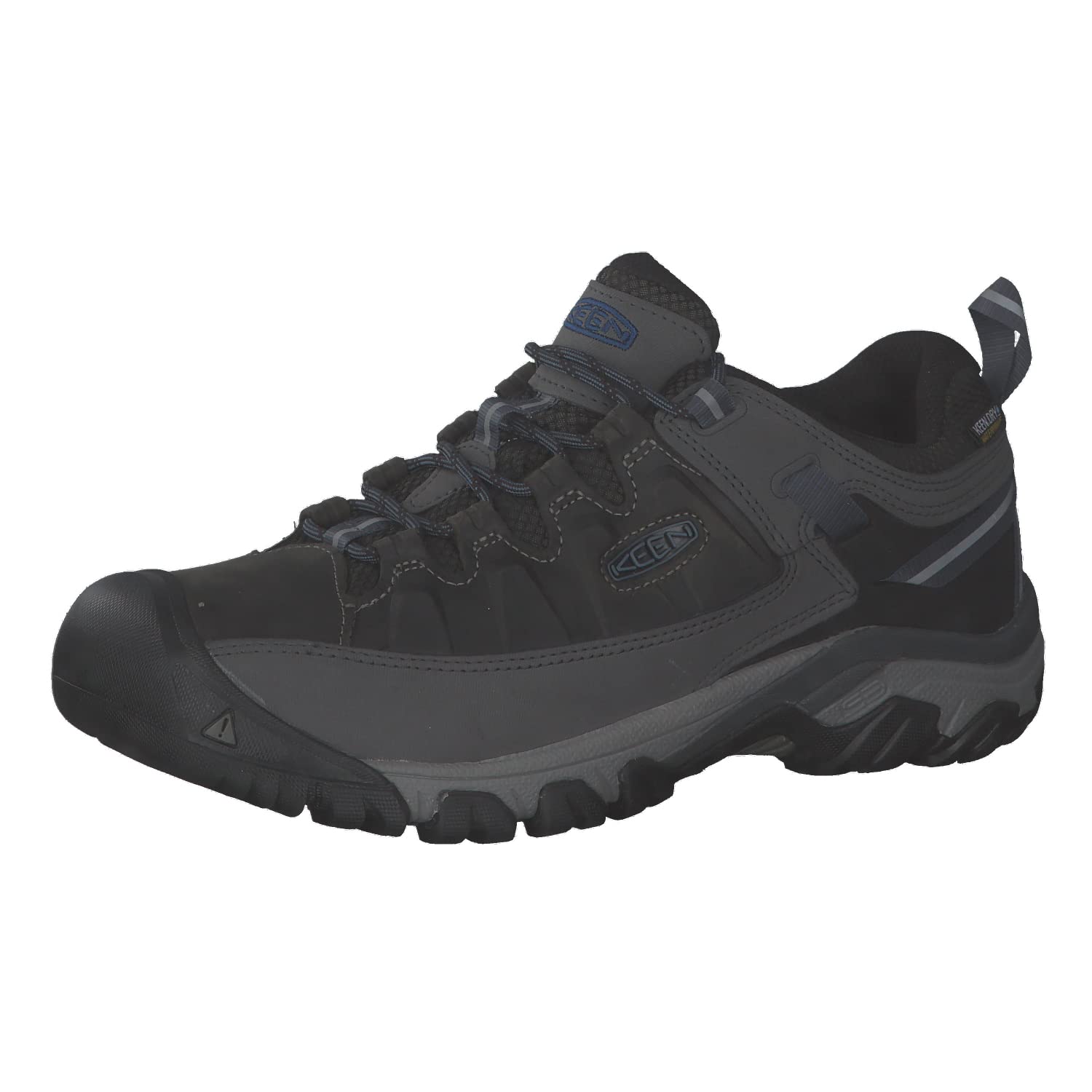 KEEN Men's Targhee 3 Low Height Waterproof Hiking Shoes, Steel Grey/Captains Blue, 8
