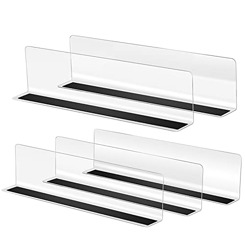 Baluue 5Pcs Clear Shelf Dividers Closets Separator Commodity Divider Magnetic Baffle for Bedroom Kitchen Office Supermarket Clapboard Organization