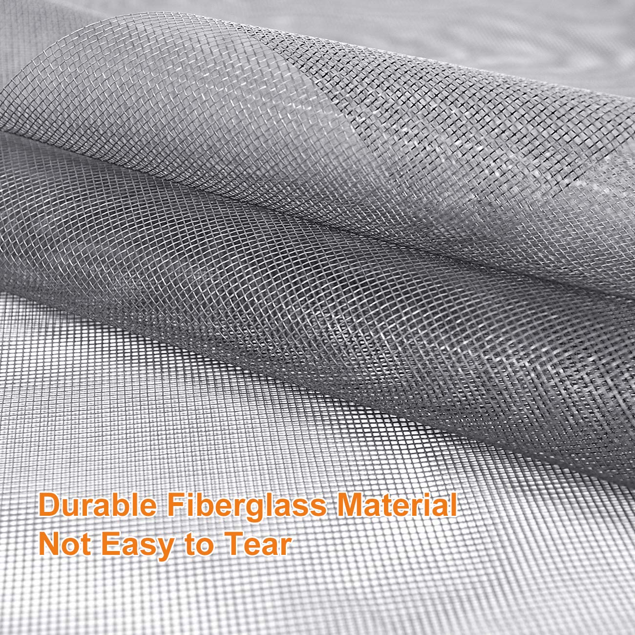 MAGZO Window Screen Replacement Mesh 48"W x 99"L - DIY Adjustable Polyester Pet Proof Screen Door Mesh for Patio Window Screen Repair Kit, Durable, Washable, Gray