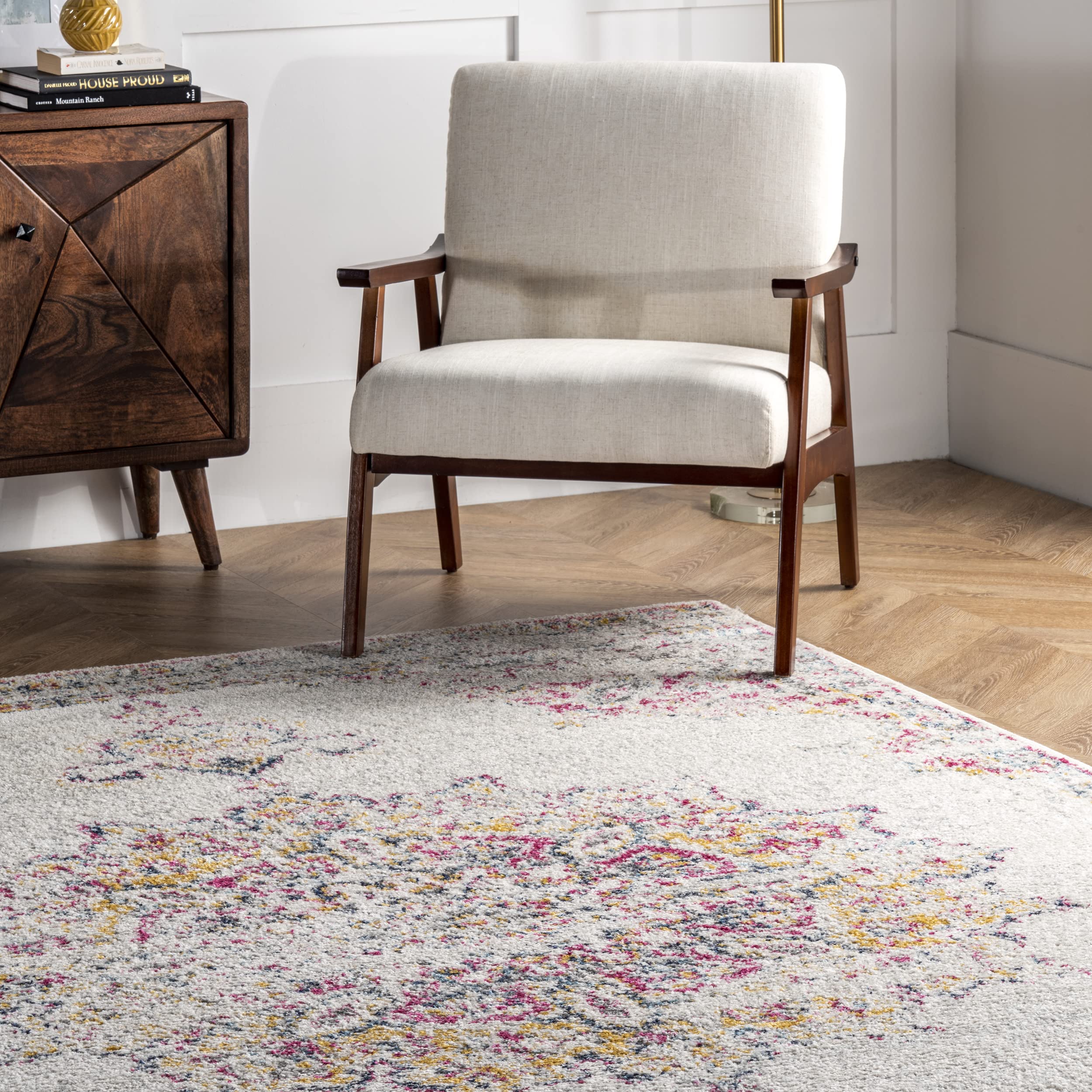 nuLOOM Tabitha Vintage Medallion Runner Rug, 2' 8" x 12', Pink