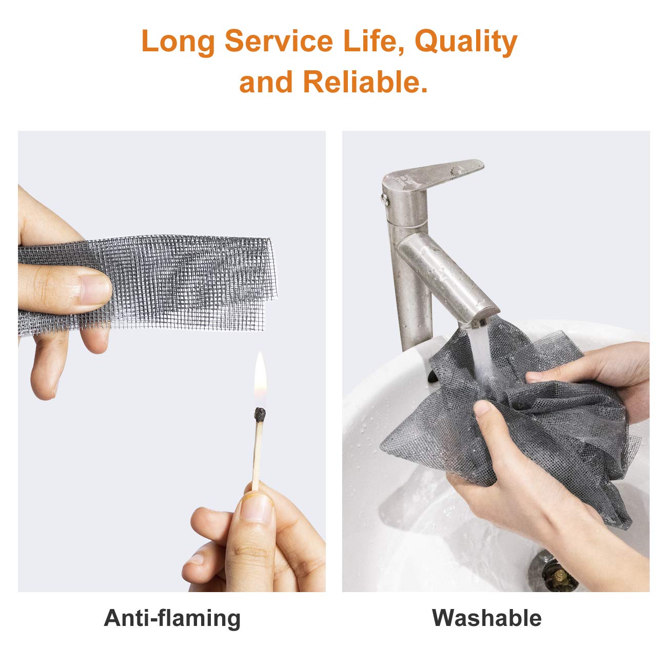 MAGZO Window Screen Replacement Mesh 48"W x 99"L - DIY Adjustable Polyester Pet Proof Screen Door Mesh for Patio Window Screen Repair Kit, Durable, Washable, Gray