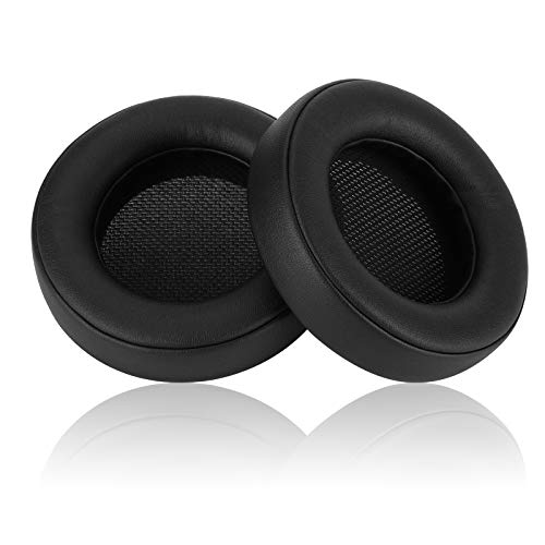 Jecobb Replacement Ear Pads Cushion Cover with Protein Leather & Memory Foam for Corsair Virtuoso RGB Wireless SE Gaming Headset ONLY β Round (Black)