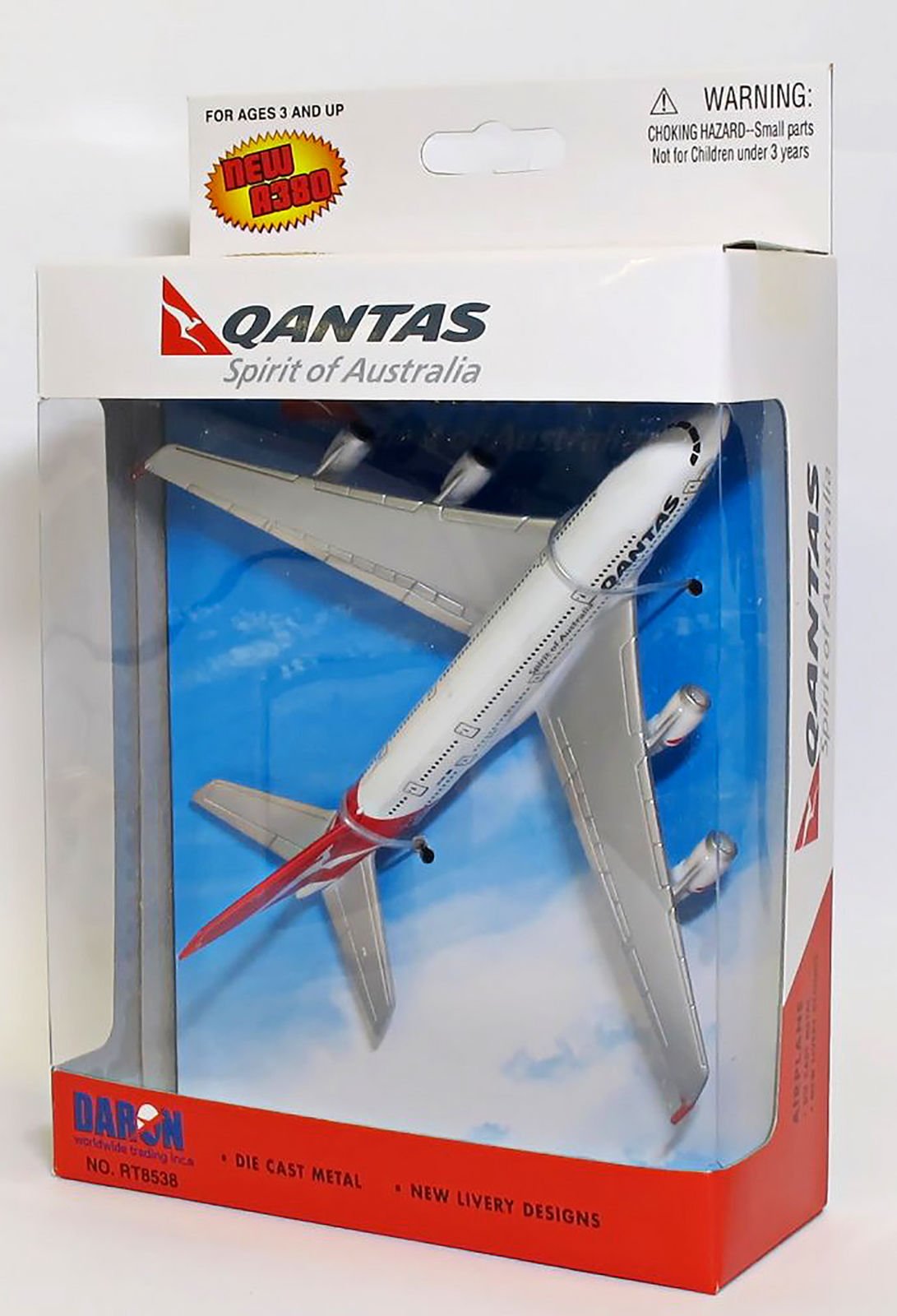DARON REALTOY RT8538 Qantas Airbus A380 Single Plane 1/500 Diecast. New