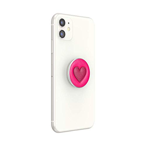 PopSockets PopTop (Top only. Base Sold Separately) Swappable Top for PopGrip Bases, PopGrip Slide, Otter+Pop & PopWallet+ - Stitched Love Heart