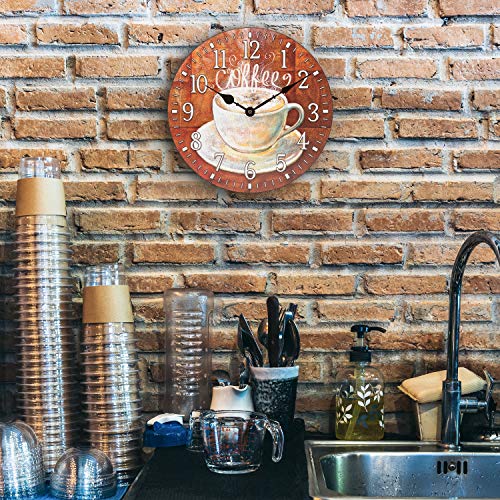 La Crosse Clock 404-2631C-INT 12-Inch Round Coffee Decorative Quartz Analog Wall Clock