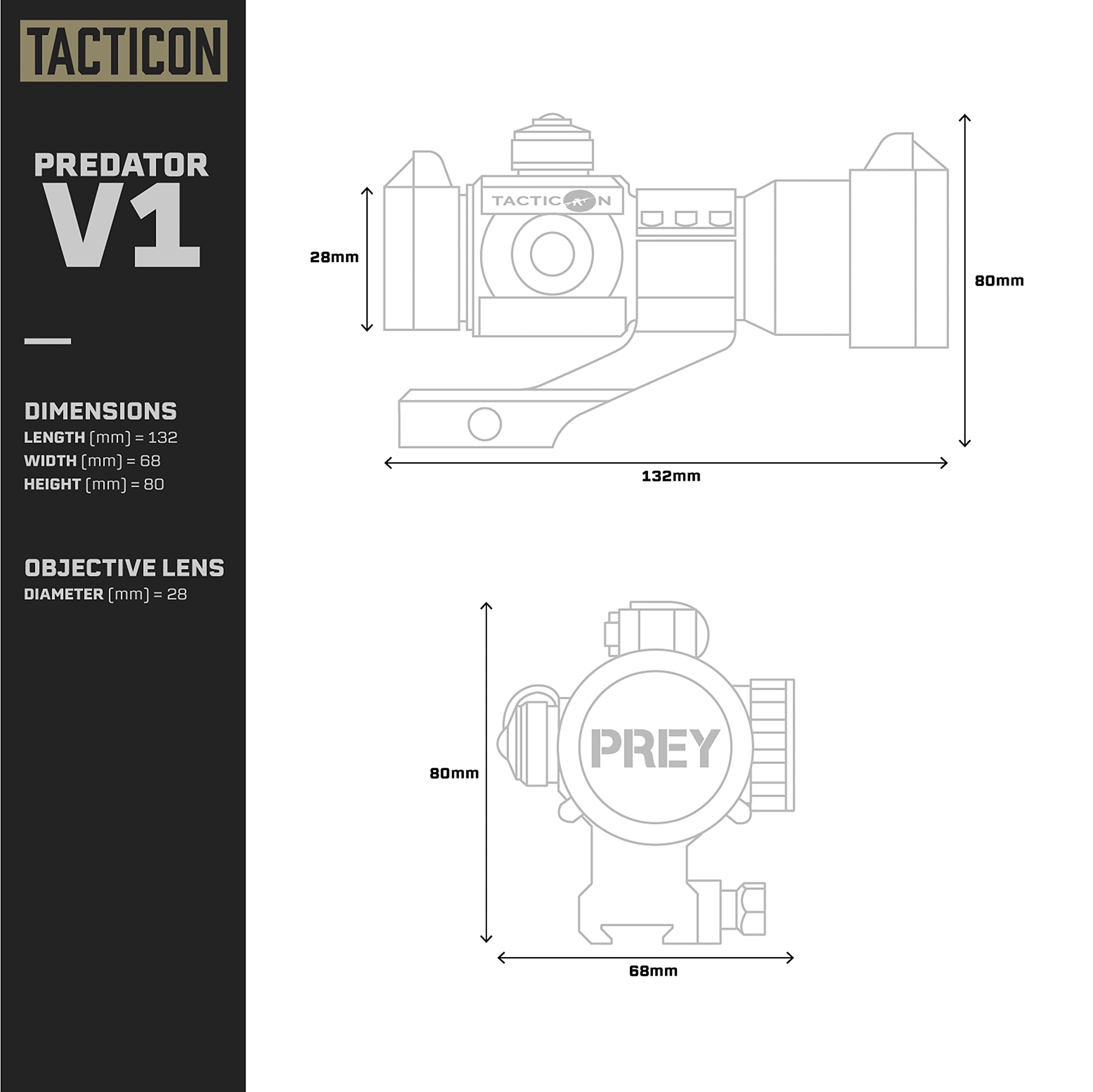 Tacticon™ Predator V1 Red Dot Green Dot Sight | Combat Veteran Owned Company | Absolute Co-Witness | Waterproof Fog Proof Optic | Tactical Rifle AR 15 Accessories