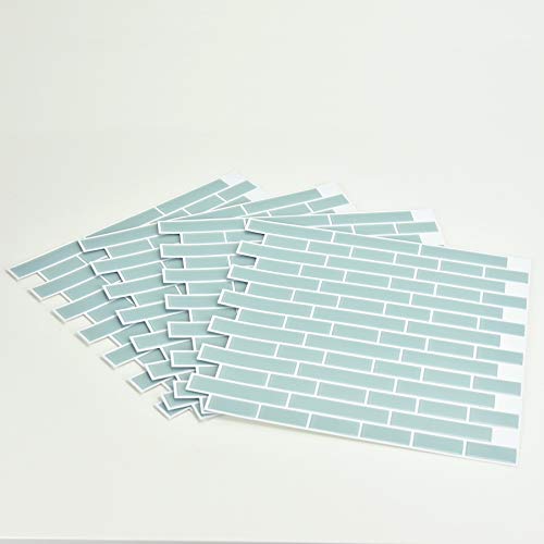 In Home NH2361 Sea Glass Peel & Stick Backsplash Tiles, Blue