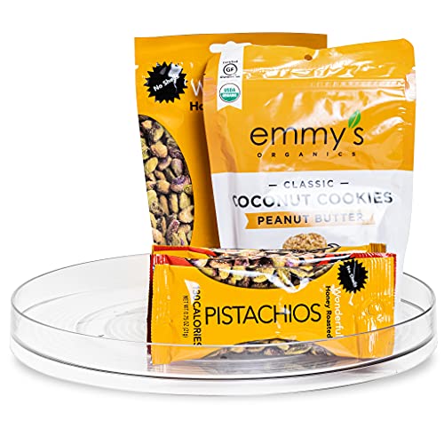 Smart Design Turntable Lazy Susan Spinning Organizer - 11.50 Inch - BPA Free Plastic Resin - Food, Condiments, Baking, Fridge, Freezer, Countertop, Cabinet, Pantry Storage - Kitchen - Clear