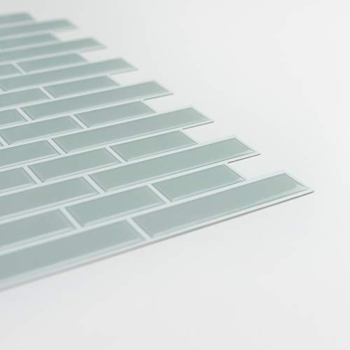 In Home NH2361 Sea Glass Peel & Stick Backsplash Tiles, Blue
