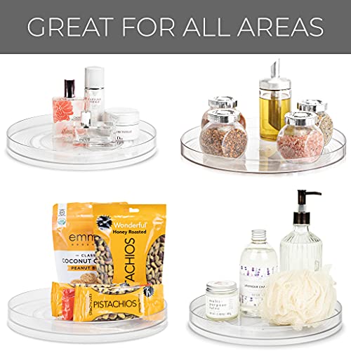 Smart Design Turntable Lazy Susan Spinning Organizer - 11.50 Inch - BPA Free Plastic Resin - Food, Condiments, Baking, Fridge, Freezer, Countertop, Cabinet, Pantry Storage - Kitchen - Clear