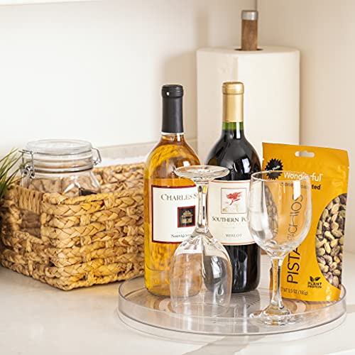 Smart Design Turntable Lazy Susan Spinning Organizer - 11.50 Inch - BPA Free Plastic Resin - Food, Condiments, Baking, Fridge, Freezer, Countertop, Cabinet, Pantry Storage - Kitchen - Clear