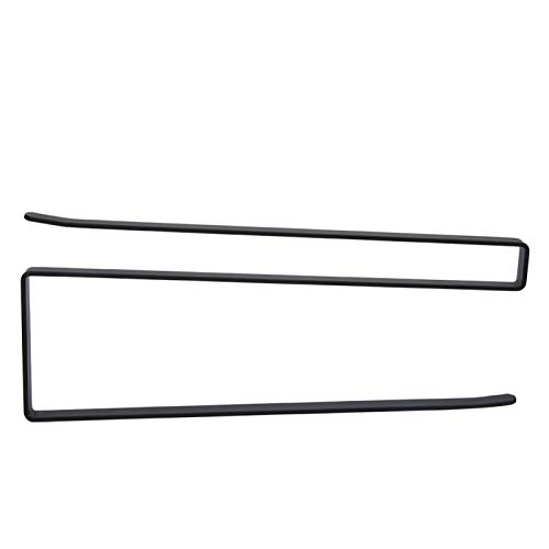 Paper Towel Holder, Black Steel Roll Paper Holder Hanger Storage Organizer for Kitchen Cabinet Paper Towel Rack