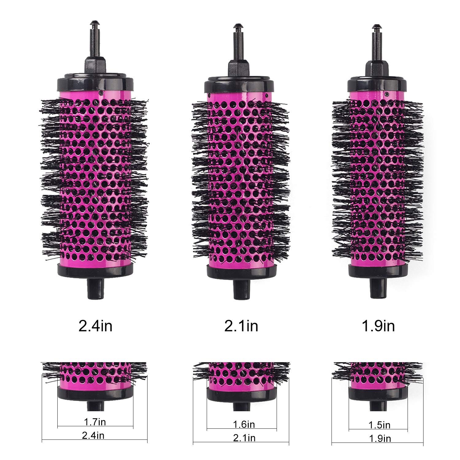 XC Global Round Hair Brush Set : with Detachable Barrels Styling Tool, Round Hair Brush for Blow Drying with 6 Barrels 1 Handle, 3 Different Hair rollers to Create Your Hairstyle