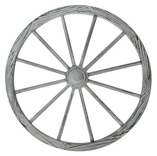 Leigh Country TX 93931 White Wash Wagon Wheel, 30 Inch