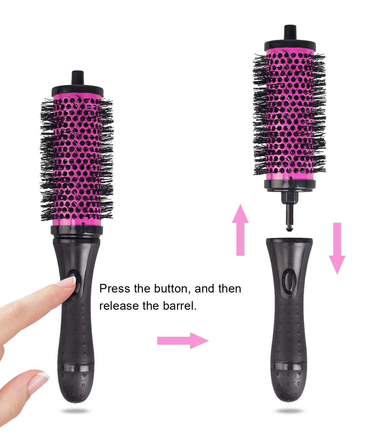 XC Global Round Hair Brush Set : with Detachable Barrels Styling Tool, Round Hair Brush for Blow Drying with 6 Barrels 1 Handle, 3 Different Hair rollers to Create Your Hairstyle