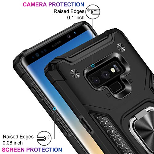 IKAZZ Galaxy Note 9 Case,Samsung Note 9 Cover Dual Layer Soft Flexible TPU and Hard PC Anti-Slip Full-Body Rugged Protective Phone Case with Magnetic Kickstand for Samsung Galaxy Note 9 Black