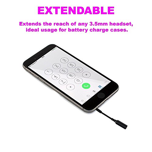 Accessonico 2 Pack Headphone Jack Adapter Android Phone Ultra Slim Audio Extender Replacement for Life Proof 3.5 mm Short Extension Cable AUX Skinny Dongle Compatible with Lifeproof