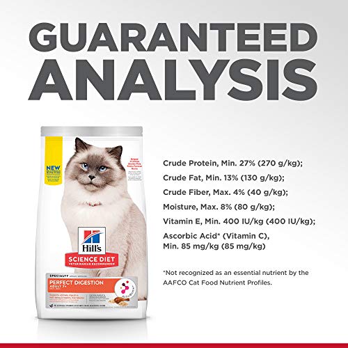 Hill's Science Diet Senior Adult 7+ Dry Cat Food, Perfect Digestion, Chicken Recipe, 3.5 lb. Bag