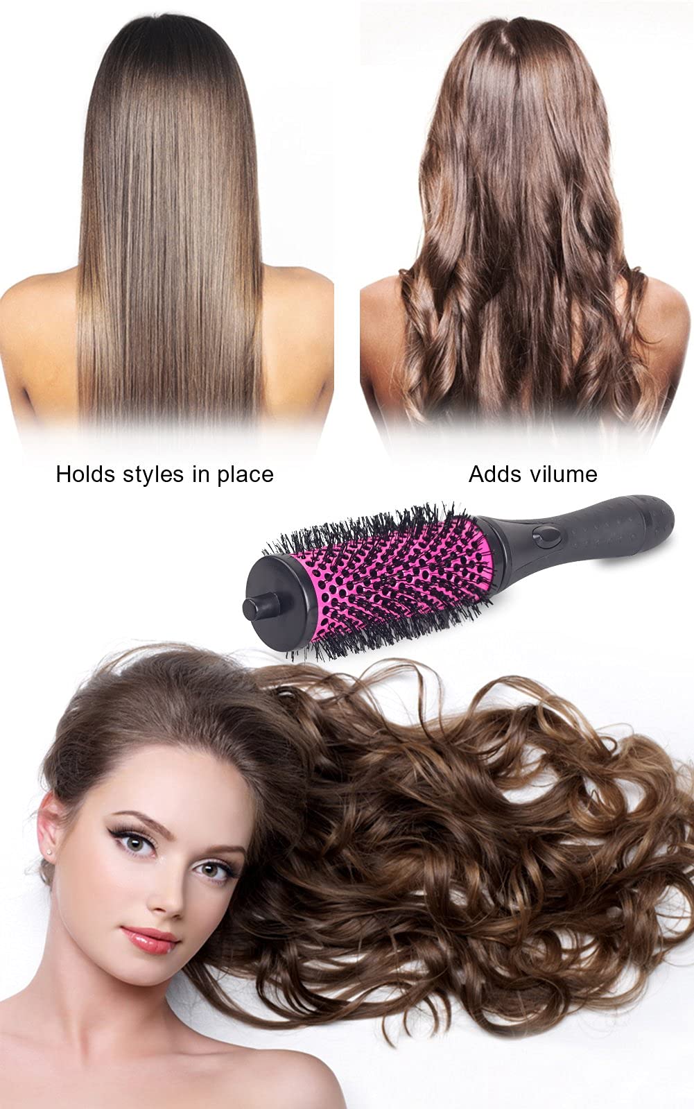 XC Global Round Hair Brush Set : with Detachable Barrels Styling Tool, Round Hair Brush for Blow Drying with 6 Barrels 1 Handle, 3 Different Hair rollers to Create Your Hairstyle