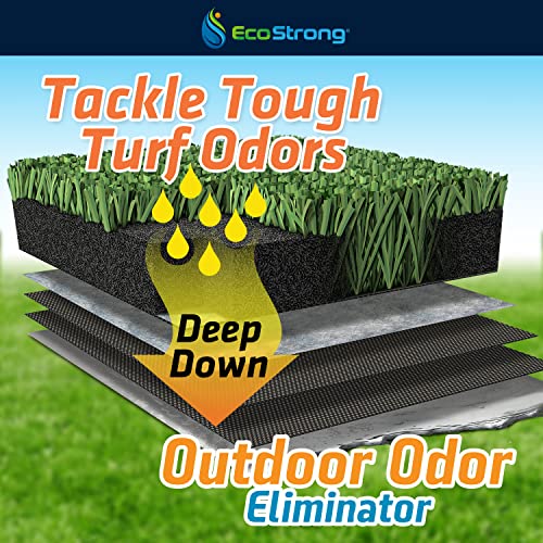 Eco Strong Outdoor Odor Eliminator | Outside Dog Urine Enzyme Cleaner β Powerful Pet, Cat, Animal Scent Deodorizer | Professional Strength for Yard, Turf, Kennels, Patios, Decks (Gallon with Sprayer)