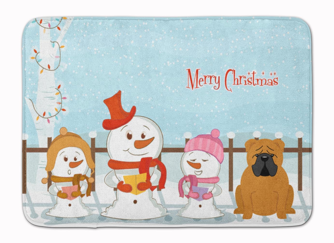 Caroline's Treasures Merry Christmas English Bulldog Red Floor Mat, 19" x 27", Multicolor