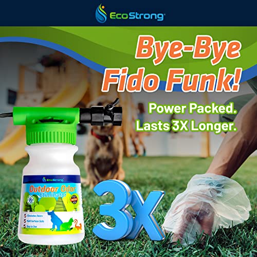Eco Strong Outdoor Odor Eliminator | Outside Dog Urine Enzyme Cleaner β Powerful Pet, Cat, Animal Scent Deodorizer | Professional Strength for Yard, Turf, Kennels, Patios, Decks (Gallon with Sprayer)