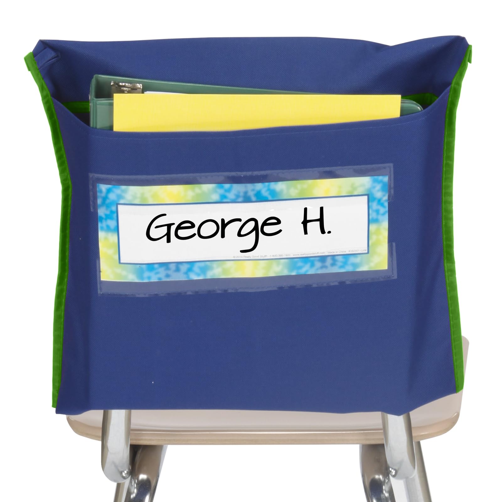 Really Good Stuff Store More Deep-Pocket Chair Pockets – 6 Pack – Navy/Green