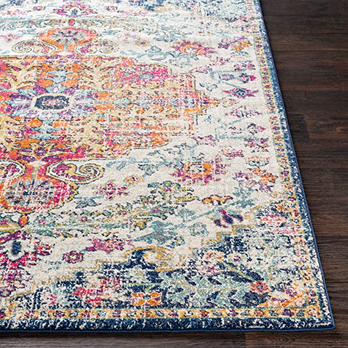 Livabliss Odelia Vintage Bohemian Runner Area Rug,2'7" x 7'3",Orange/Navy