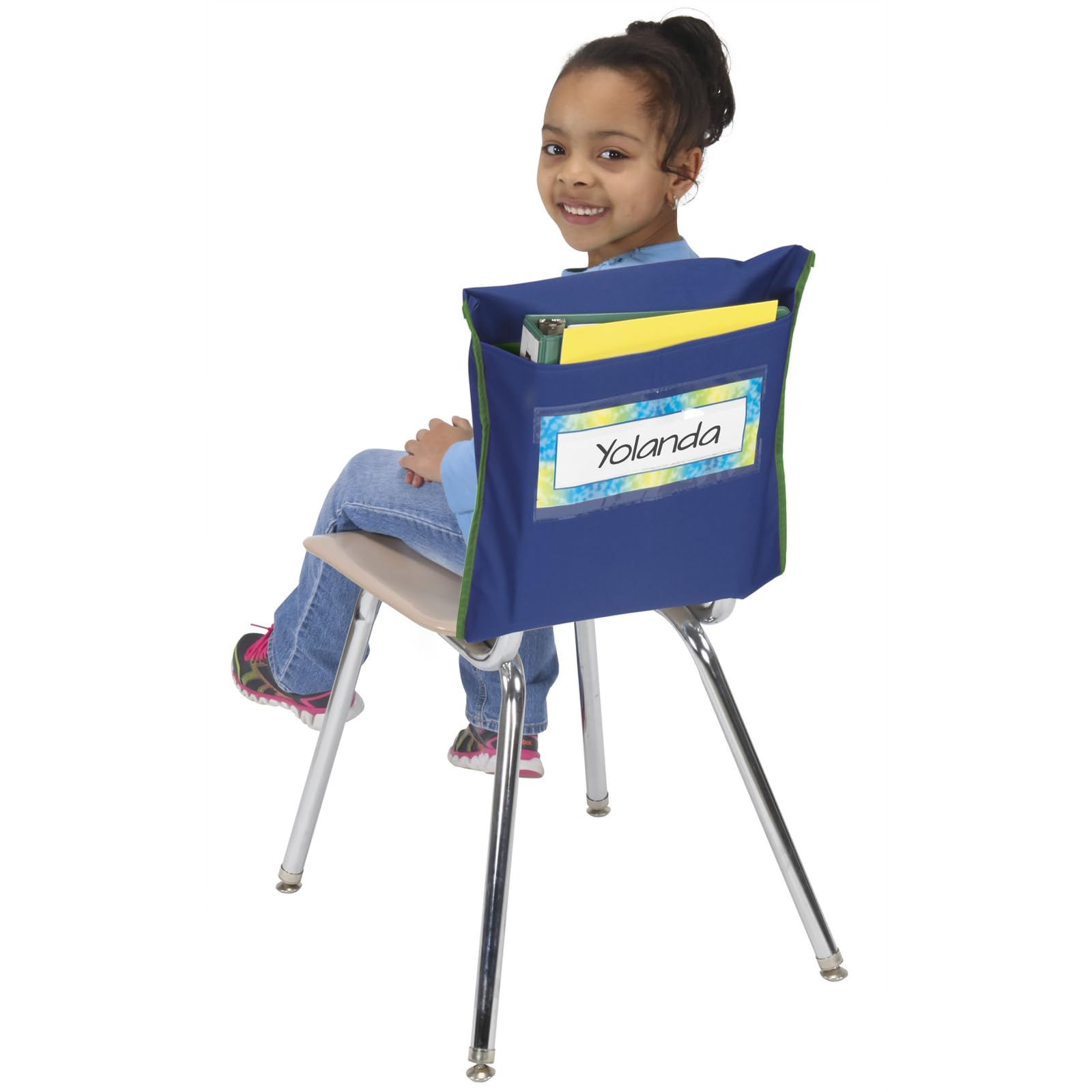 Really Good Stuff Store More Deep-Pocket Chair Pockets – 6 Pack – Navy/Green