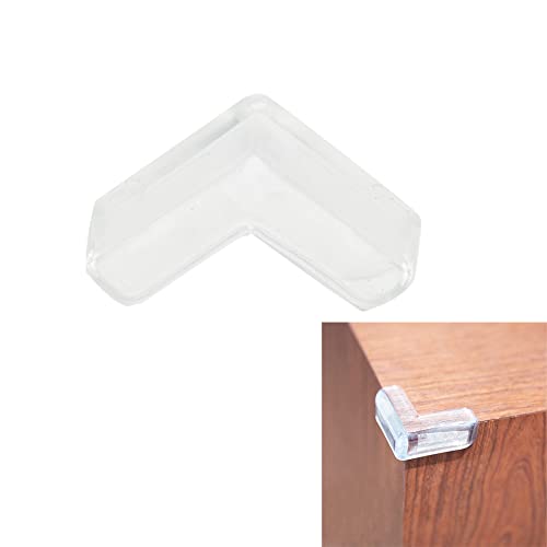 6 Packs PVC Transparent L Type Corner Protectors, Furniture Bumper Cushion Table Edge Corner Protector, Self-Adhesive Edge Bumpers for Cabinets Tables Household Appliance (6)