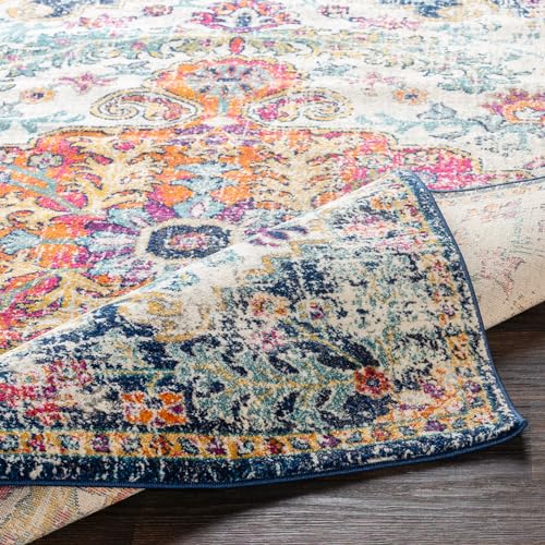 Livabliss Odelia Vintage Bohemian Runner Area Rug,2'7" x 7'3",Orange/Navy