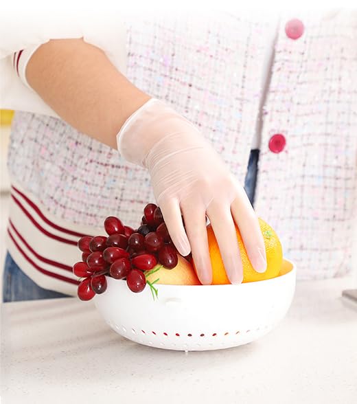 EDI Disposable Vinyl Gloves (Clear) - Powder-Free, Latex-Free (100, Medium)