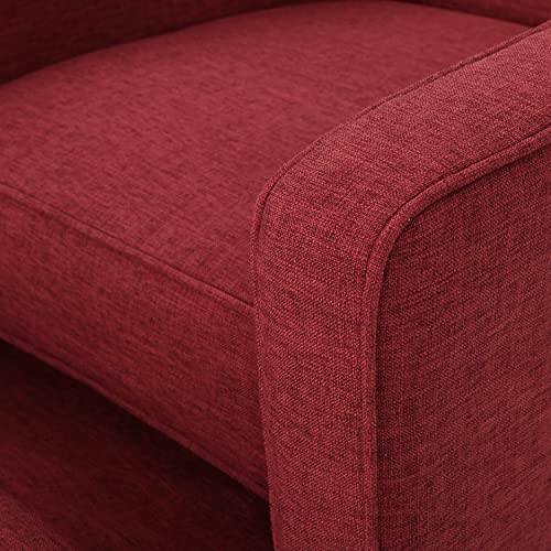 Christopher Knight Home GDFStudio Mason Mid-Century Modern Tuft Back Recliner (Qty of 1, Fabric/Red).