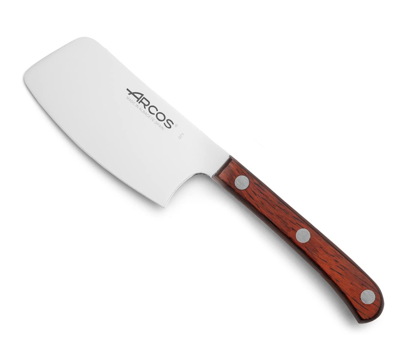 Arcos Steak Knife/Table Knife 4 Inches Nitrum Stainless Steel and 90 mm blade. Steak Knife to Cut Fillets and Grilled Meat. Handle Pack - Wood Brown. Series MESA. Color Brown