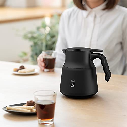 Hario V60 Stainless Steel Server Plus, 800ml, Black