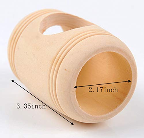 Wooden Hamster Chew House Tunnel Hut Hideout Molar Toy for Small Animal Dwarf Rat Mouse Gerbil Chinchilla Guinea Pig (House & Tunnel 2 Pack)