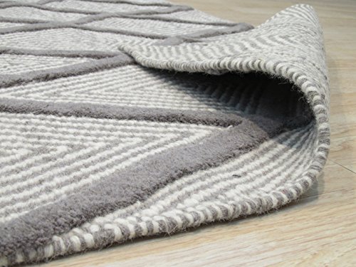 EORC Gray Handmade Wool Xavier Rug Elegant Area Rug for Adding Modern Sophistication and Comfort to Your Living Room, Bedroom, or Office Décor