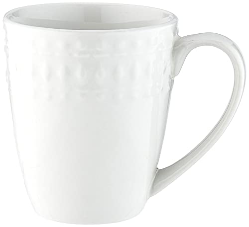 Elle Décor Amelie Round Dinnerware Set – 16-Piece Porcelain Dinner Set w/ 4 Dinner Plate, 4 Salad Plates, 4 Bowls & 4 Mugs – Unique Gift Idea Any Special Occasion or Birthday