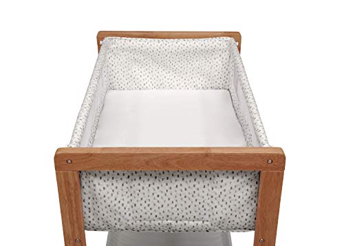Delta Children Classic Wood Bedside Bassinet Sleeper Portable Crib with HighEnd Wood Frame, Paint Dabs