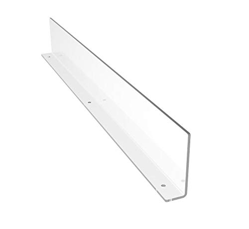 FixtureDisplays® 22 X 3" Clear Floating Shelf Wall Mount Shelf Lip Stopper Shelf Guard Divider Plexiglass Edge Protection 10084-12PK-NF