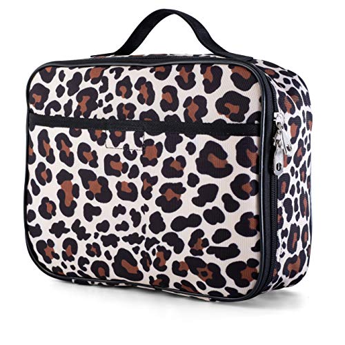 Fenrici Cheetah Lunch Box for Girls, Kids, Teens, Women, Insulated Lunch Bag for School, Work, Soft Sided Compartments, Spacious, BPA Free, Food Safe,10.8in x 8.5in x 2.8in, Cheetah