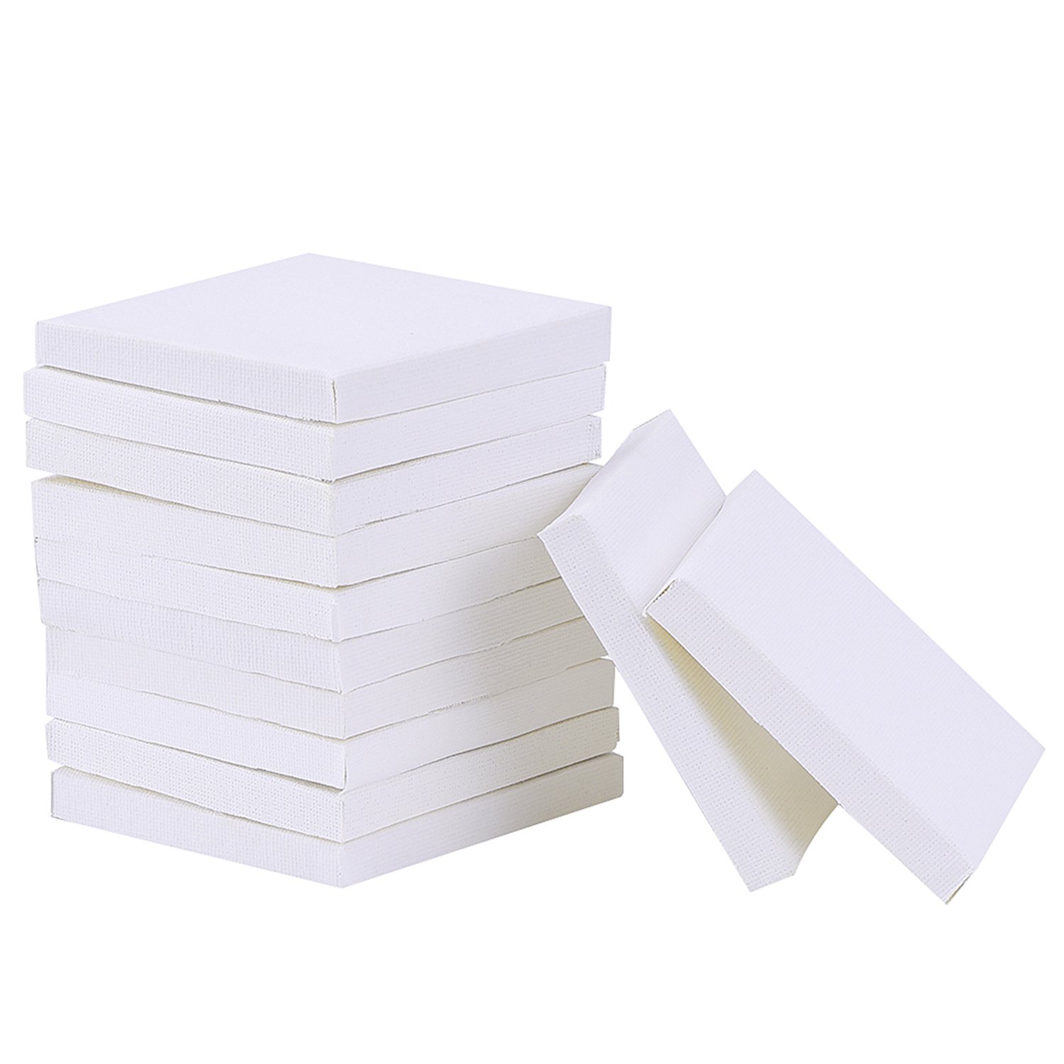 12 Pack Mini Canvas Panels for Halloween Painting Craft Drawing (3 x 3 Inch)