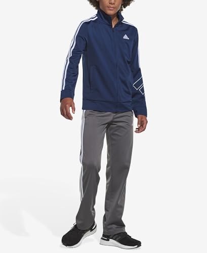 adidas Boys' Active Sports Athletic Tricot Jogger Pant, Iconic Grey Five, Small (8/10)