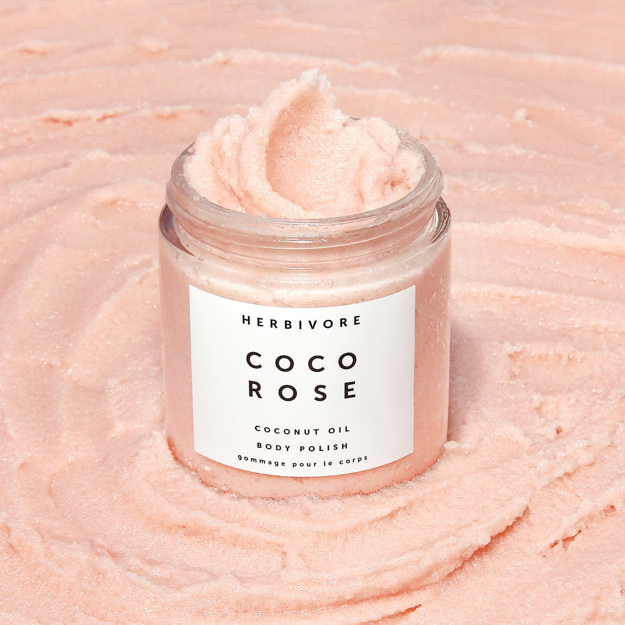 HERBIVORE Coco Rose In-Shower Moisturizer and Exfoliating Body Scrub with Virgin Coconut Oil and Shea Butter, Plant-based, Vegan, Cruelty-Free, 8 oz