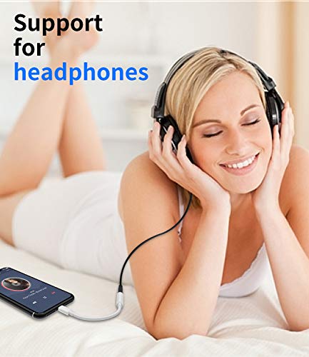2Pack,Headphone Adapter Dongle to 3.5 mm Jack Earphone Audio Aux Connector for iPhone 12/11/XS/X/8/7/pro/xr/SE/MAX/PLUS Support All iOS Lightning Compatible with iPad Car Music Accessories Headset