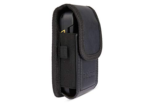 BELTRON Vertical Leather Pouch for DuraXE Epic E4830, DuraXV Extreme E4810, DuraXE E4710, DuraXV LTE E4610, Sonim XP3, XP3plus Features: Heavy Duty Belt Loop, Metal Belt Clip & Dual Magnet Closure