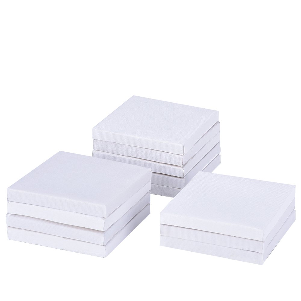 12 Pack Mini Canvas Panels for Halloween Painting Craft Drawing (3 x 3 Inch)