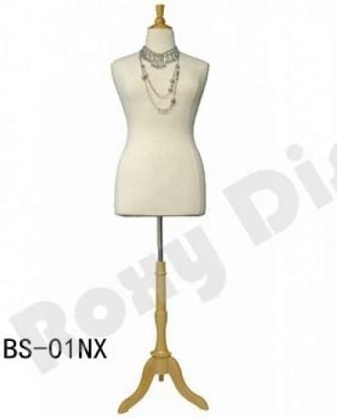 (JF-F14/16W+BS-01NX) Size 14-16 White Female Dress Form Mannequin Plus Size 42" 32" 44" with Wooden Base & Cap (BS-01, White)