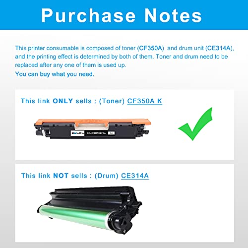LCL Remanufactured Toner Cartridge Replacement for HP 130A CF350A MFP M176 M176FN M177 M177FW M176n (1-Pack Black)